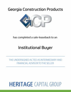 Transactions – Heritage Capital Group